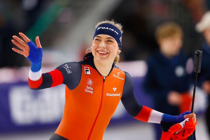 Joy Beune voltooit hattrick met goud op 1500 meter: ‘Hier heb ik van ...