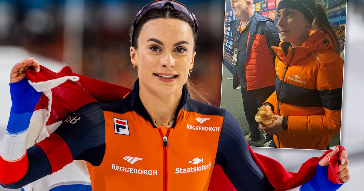 Sprintkoningin Femke Kok viert wereldtitel met broodje kroket: ‘Dit was ...