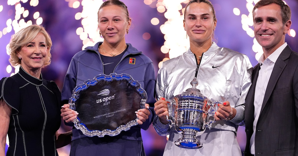 Aryna Sabalenka wint na stevig potje powertennis US Open: ‘Mijn vader ...