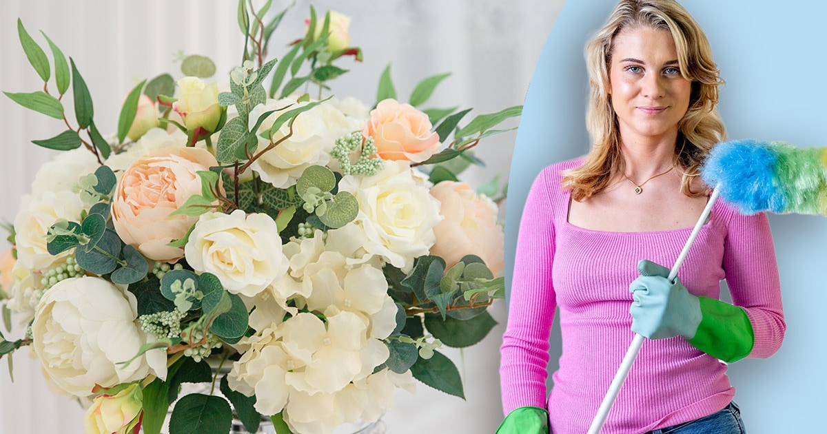 Het afstoffen van kunstbloemen kan een dagtaak zijn, behalve met deze ...
