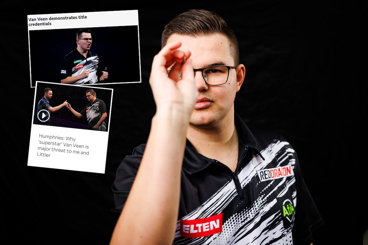 Engeland omarmt Gian van Veen na kunststukje op WK darts: ‘Of hij een ...