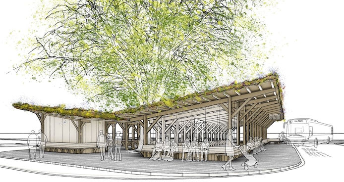 Luxe bushalte als centrale opstapplaats bij rotonde Schoondijke | Sluis ...