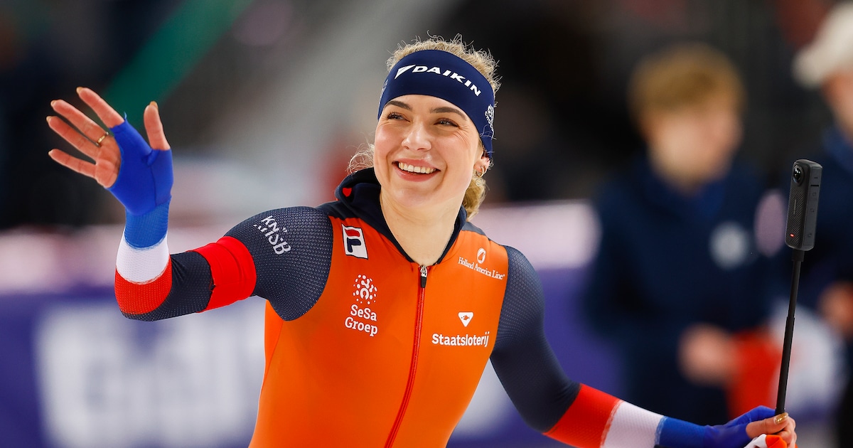 Joy Beune voltooit hattrick met goud op 1500 meter: ‘Hier heb ik van ...