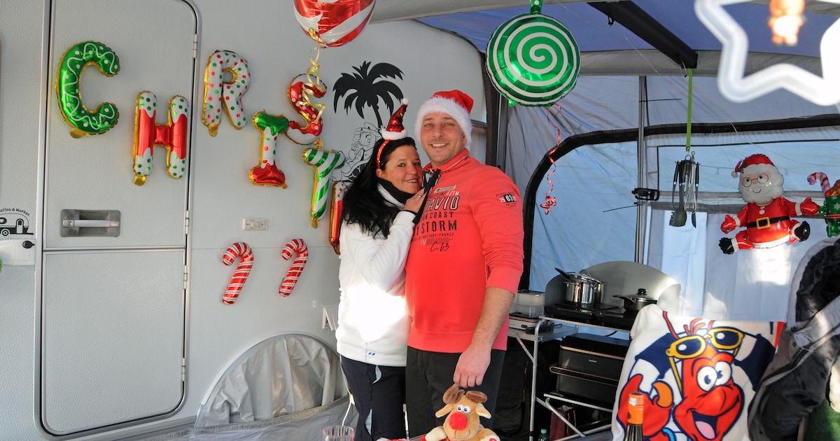 Markus en Christina vieren koudste kerst sinds jaren op de camping ...