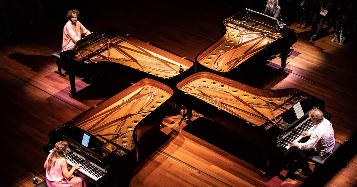 Een ‘uniek’ concert met vier piano’s en vier pianisten: ‘Wat de ...