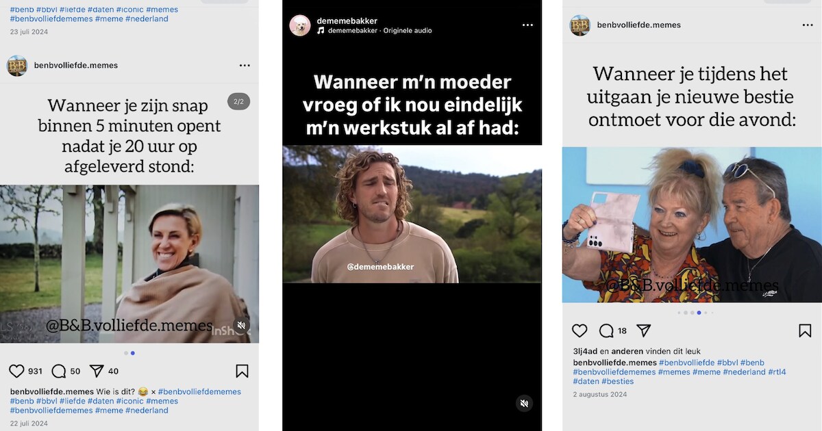 B&B vol liefde-memes domineren elke zomer het internet: ‘Je laat zien dat je iets snapt’ | Show ...